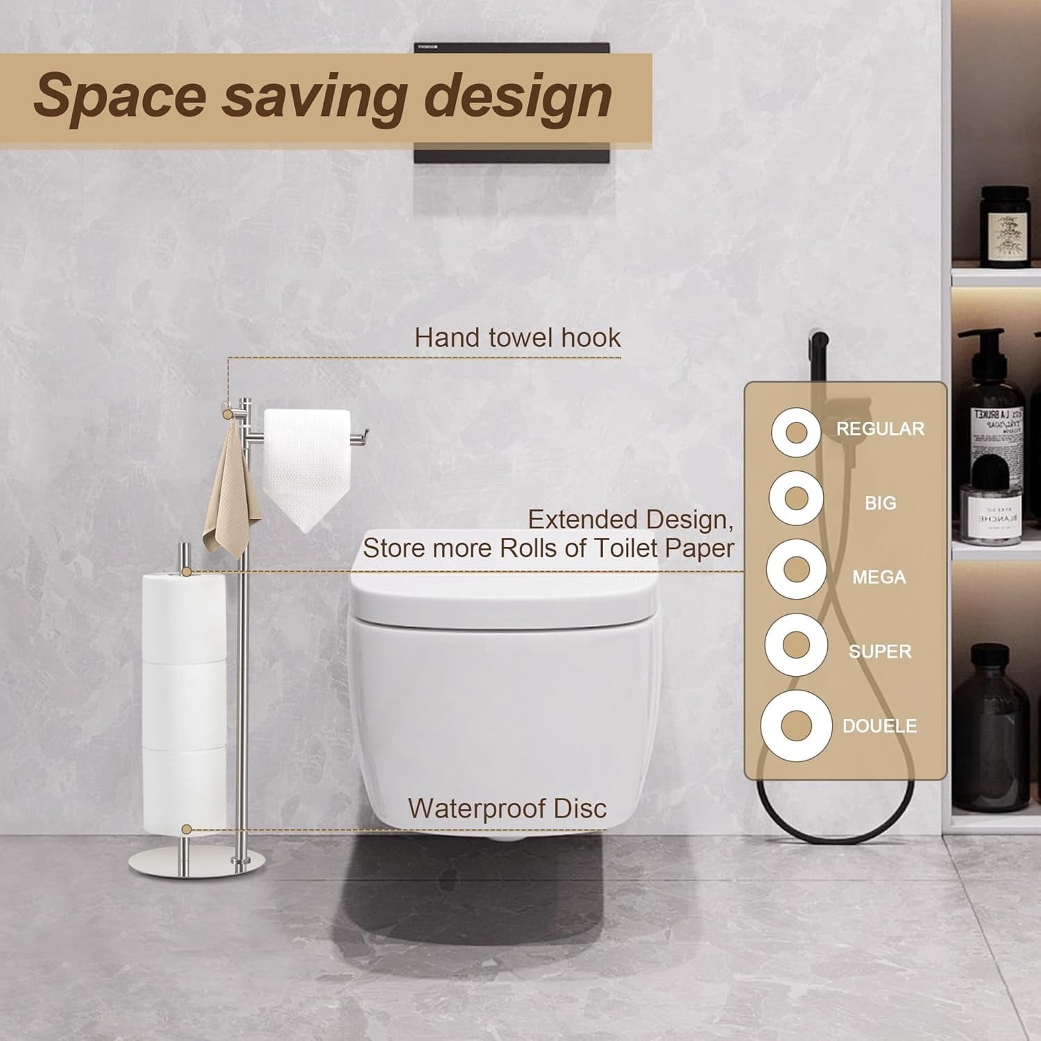 YUYAN-Toilet Paper Holder Stand in Brushed Nickel, SUS304 Stainless ...