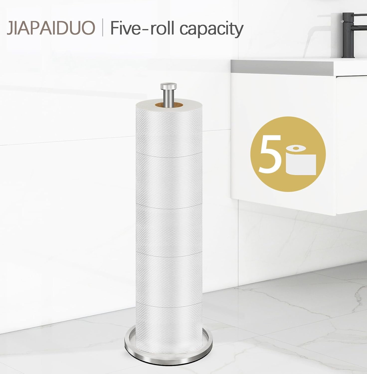 YUYAN-Toilet Paper Holder Stand with Reserve Function, Brushed Nickel ...