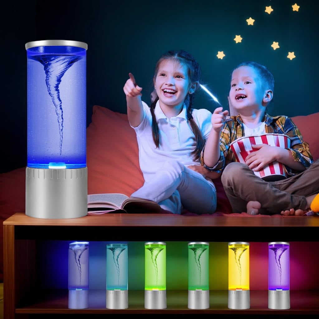 YUYAN-Tornado Lamp, 7 Color Changing LED Night Light with Hypnotic ...