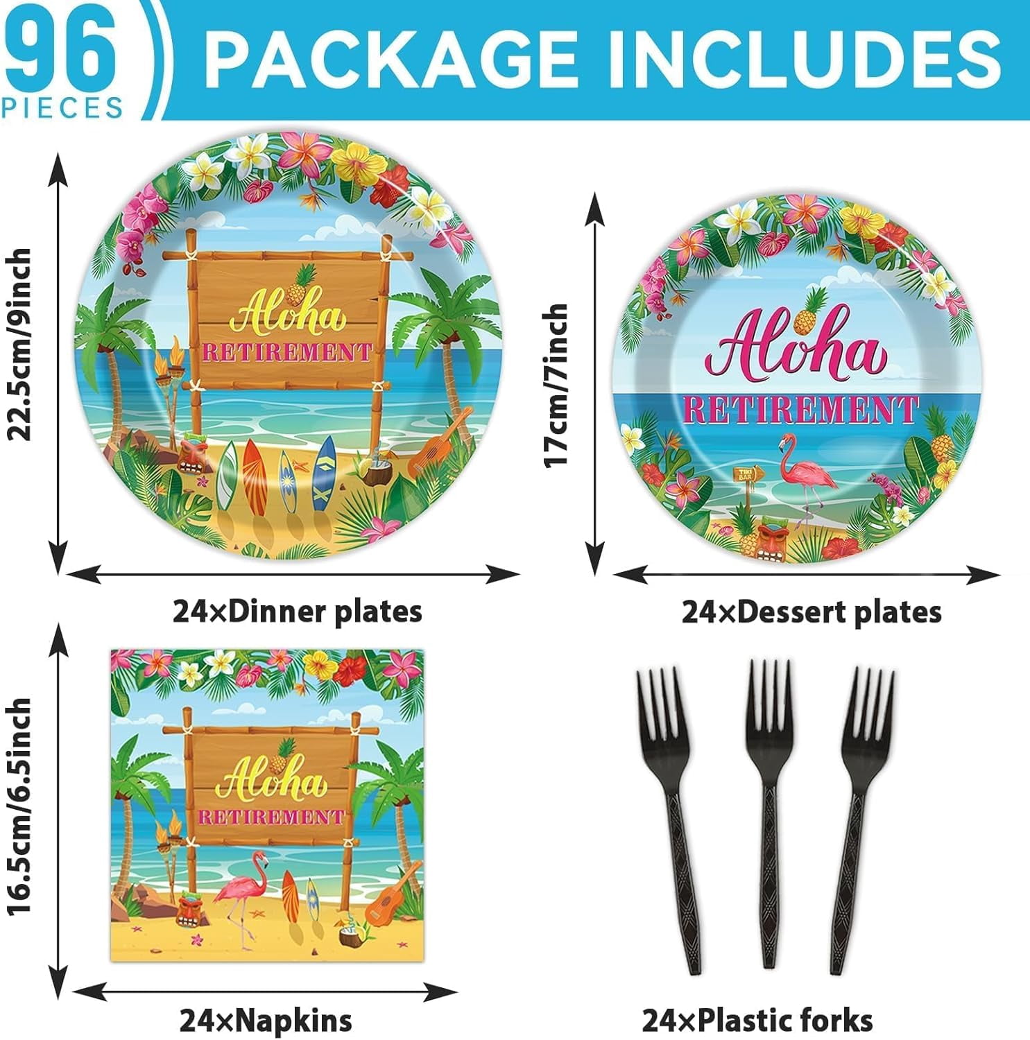 YUYAN-Tropical Hawaiian Luau Happy Retirement Party Decorations Aloha ...