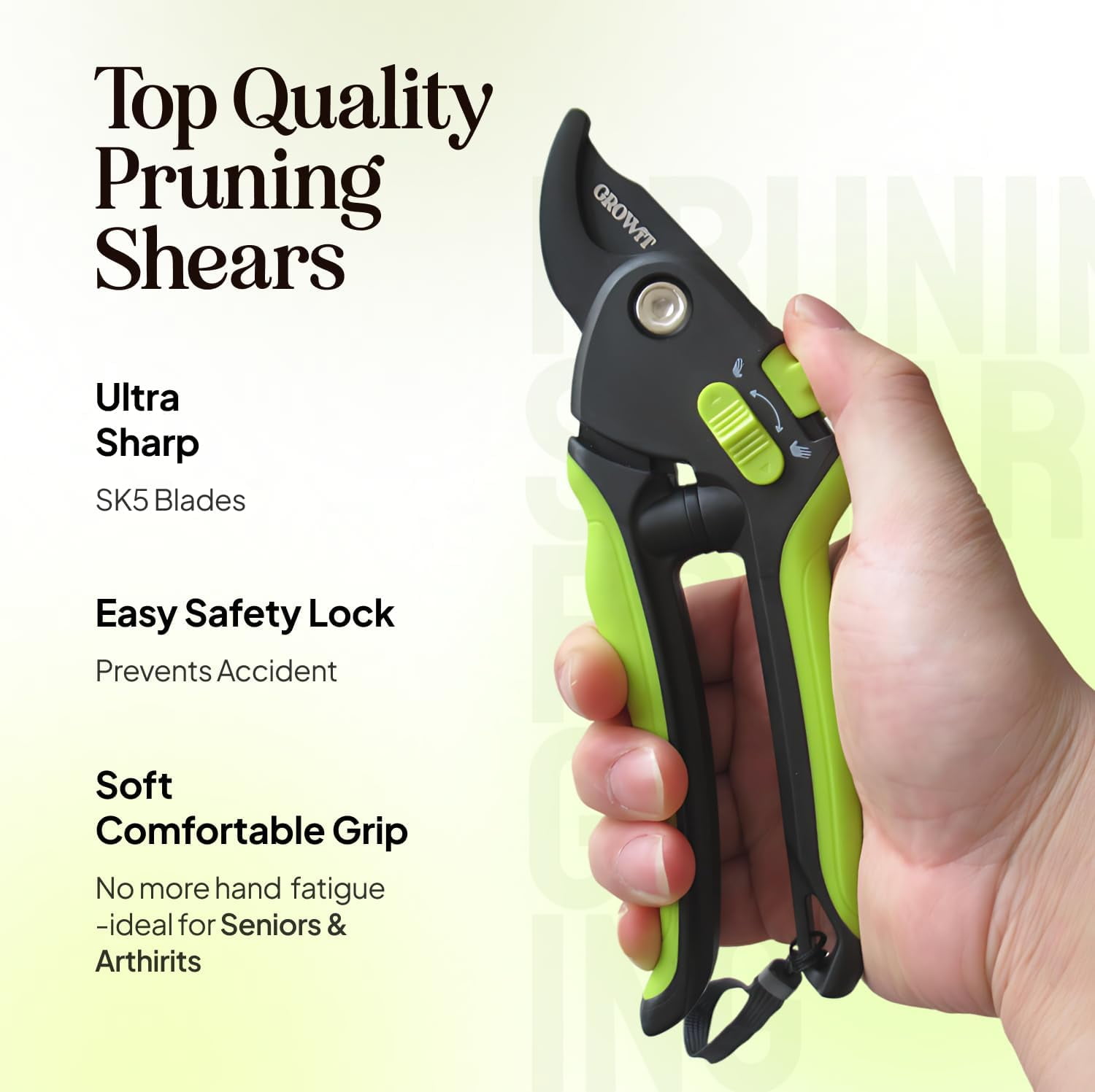 YUYAN-Ultra Sharp Pruning Shears Hedge Clipper – Cuts 3X Easier, Dual ...