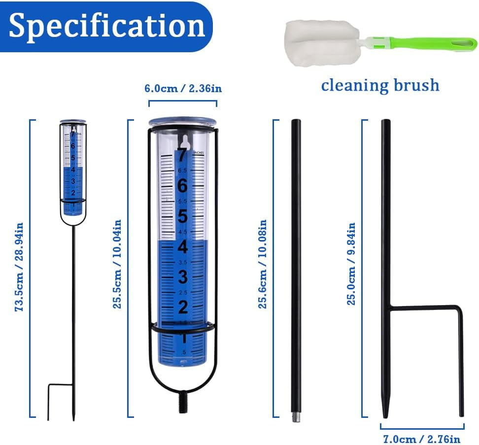 YUYAN-Upgrade Rain Gauge, Freeze Proof Rain Measure Gauge Outdoor with ...