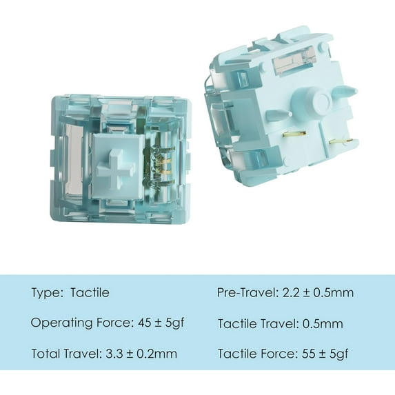 YUYAN-V5 Creamy Blue Keyboard Switch for Mechanical Gaming Keyboard, 5 ...