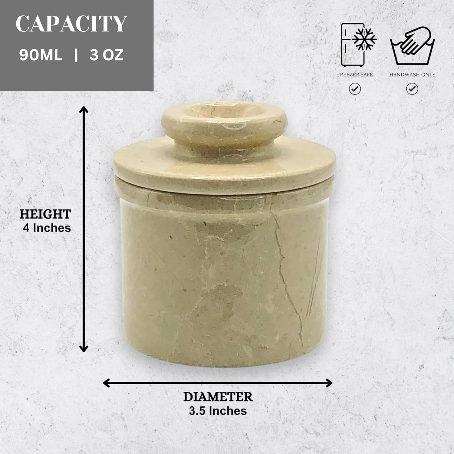 YUYAN-Verona Marble Butter Keeper - 4
