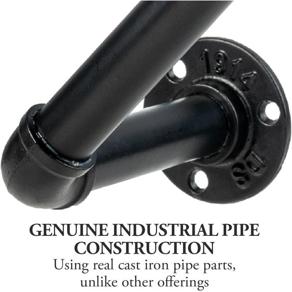 YUYAN-Wall Mounted Garden Hose Holder, Industrial Matte Black Metal ...