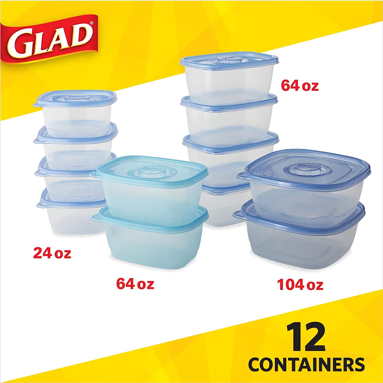 YUYAN-Ware Food Storage Containers, Family Variety Pack, 24 Piece Set ...