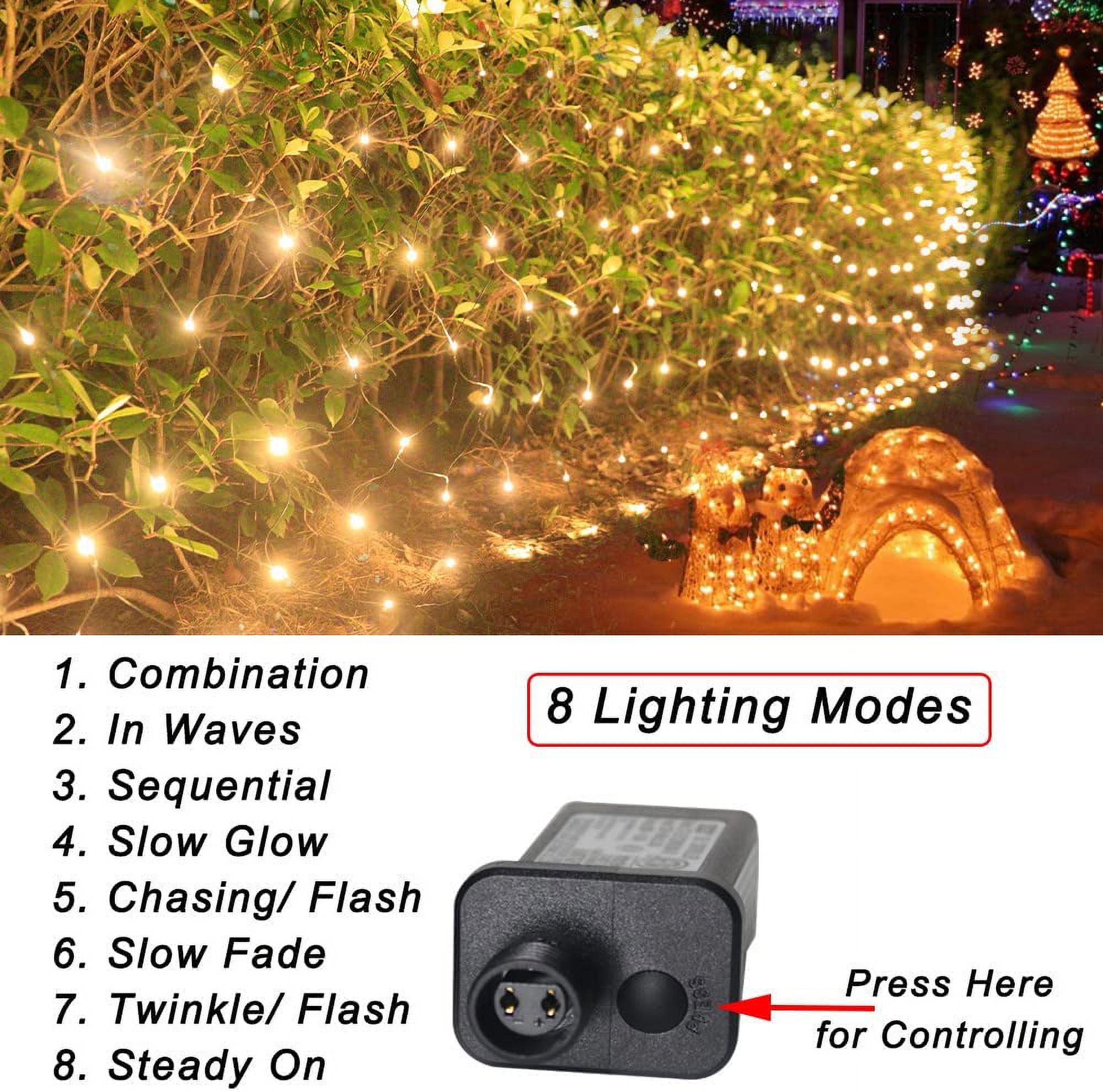 YUYAN-Warm White Net Lights, 360 LED Christmas Lights Outdoor, 21ft x ...