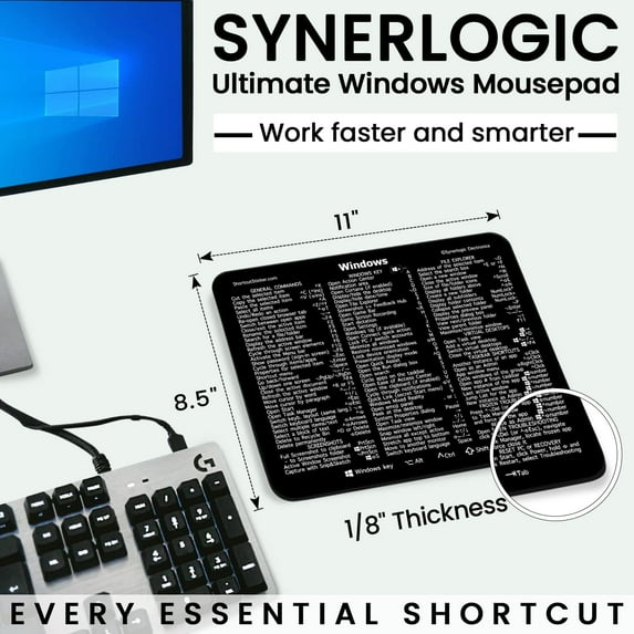 YUYAN-Windows PC Ultimate Keyboard Shortcut Reference Guide Mousepad ...