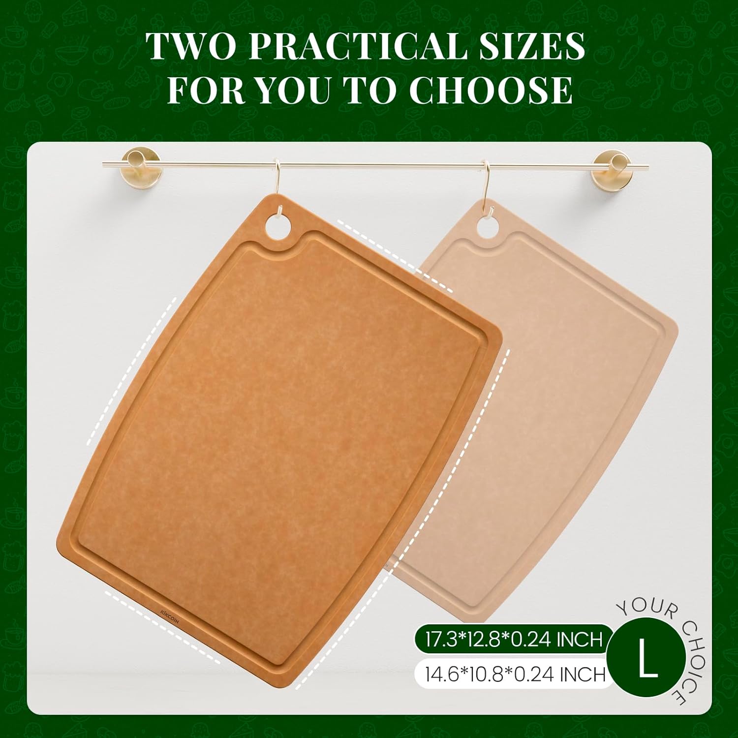 YUYAN-Wood Cutting Board, Cutting Boards for Kitchen Dishwasher Safe ...