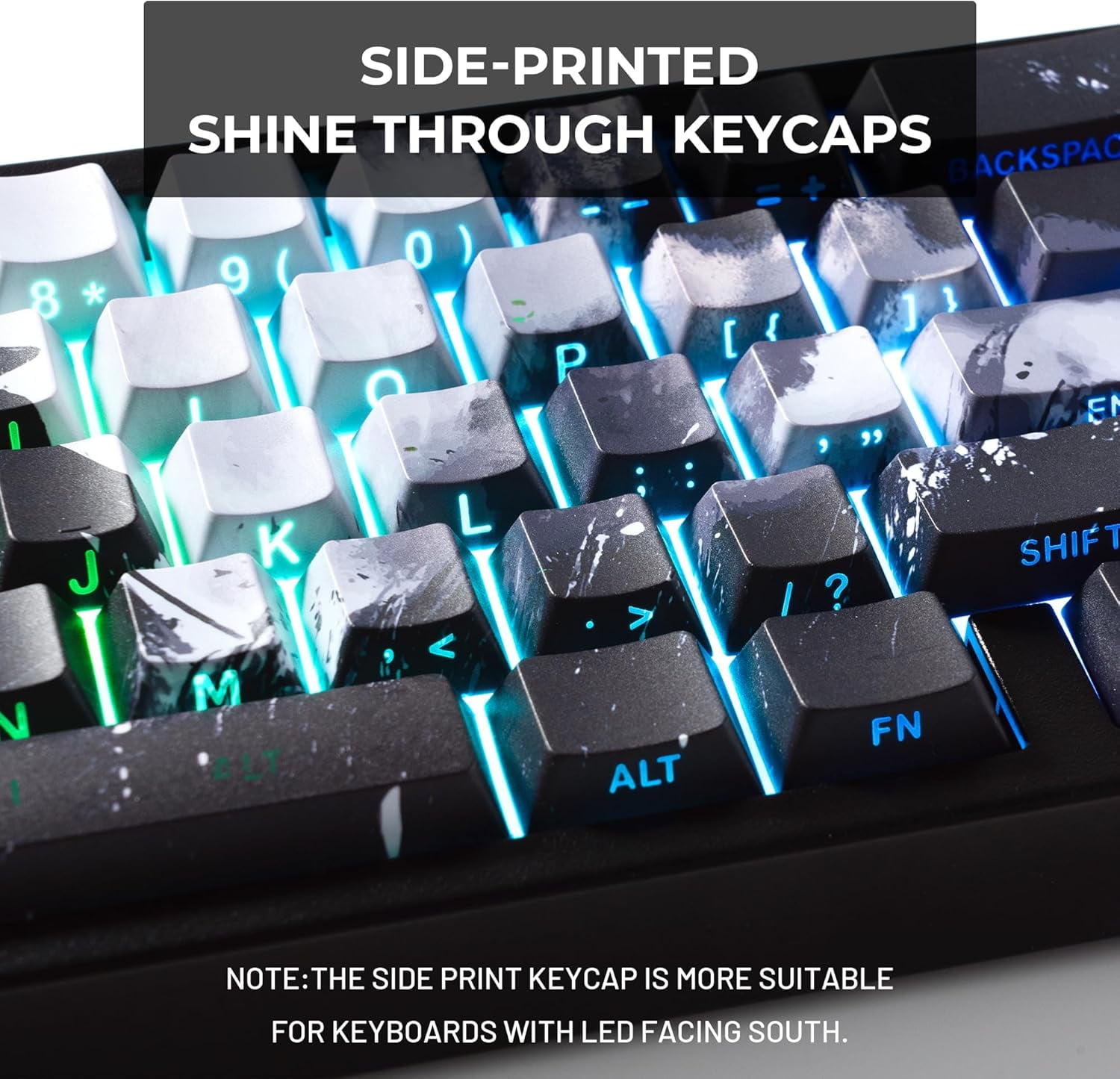 YUYAN-XVX Swordsman Double Shot PBT Keycaps, Side Printed Shine Through ...