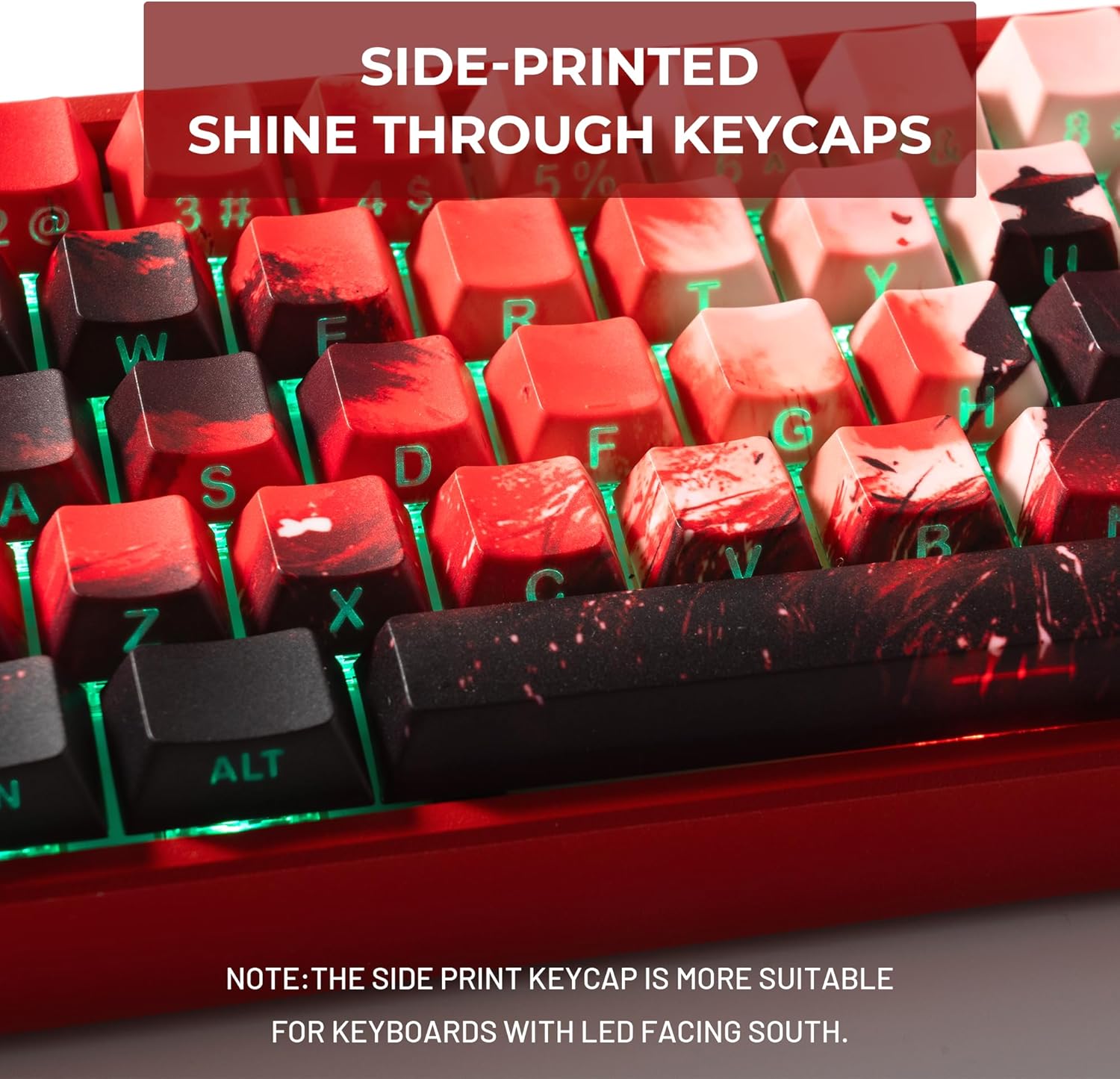 YUYAN-XVX Swordsman Double Shot PBT Keycaps,Side Printed Shine Through ...