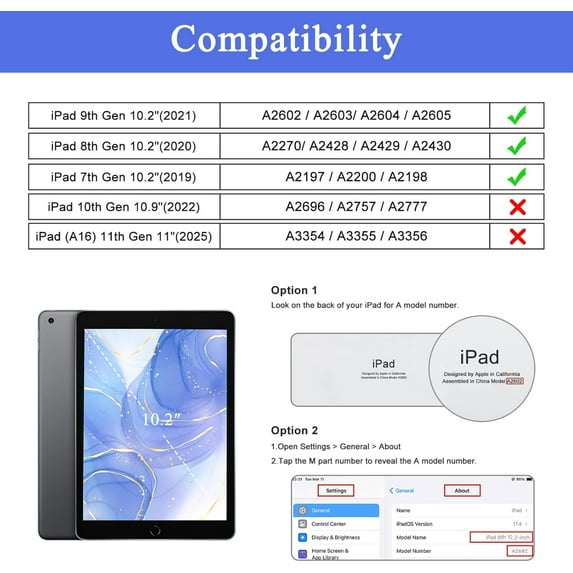 YUYAN-for iPad 9th/8th/7th Generation Case with Keyboard 10.2 Inch-7 ...