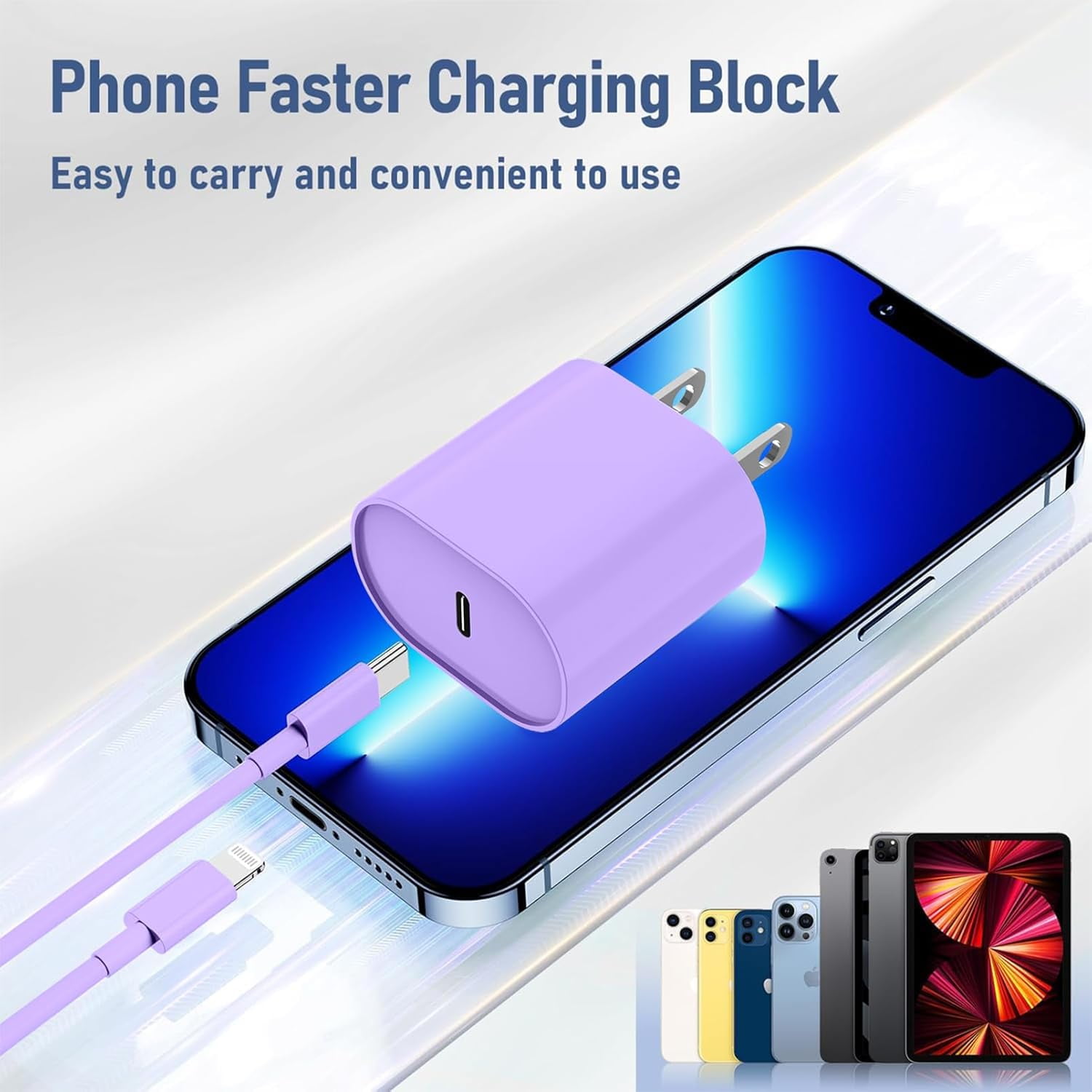 YUYAN-i Phone Charger Fast Charging 10 FT, 3-Pack 20W PD USB C Charger ...