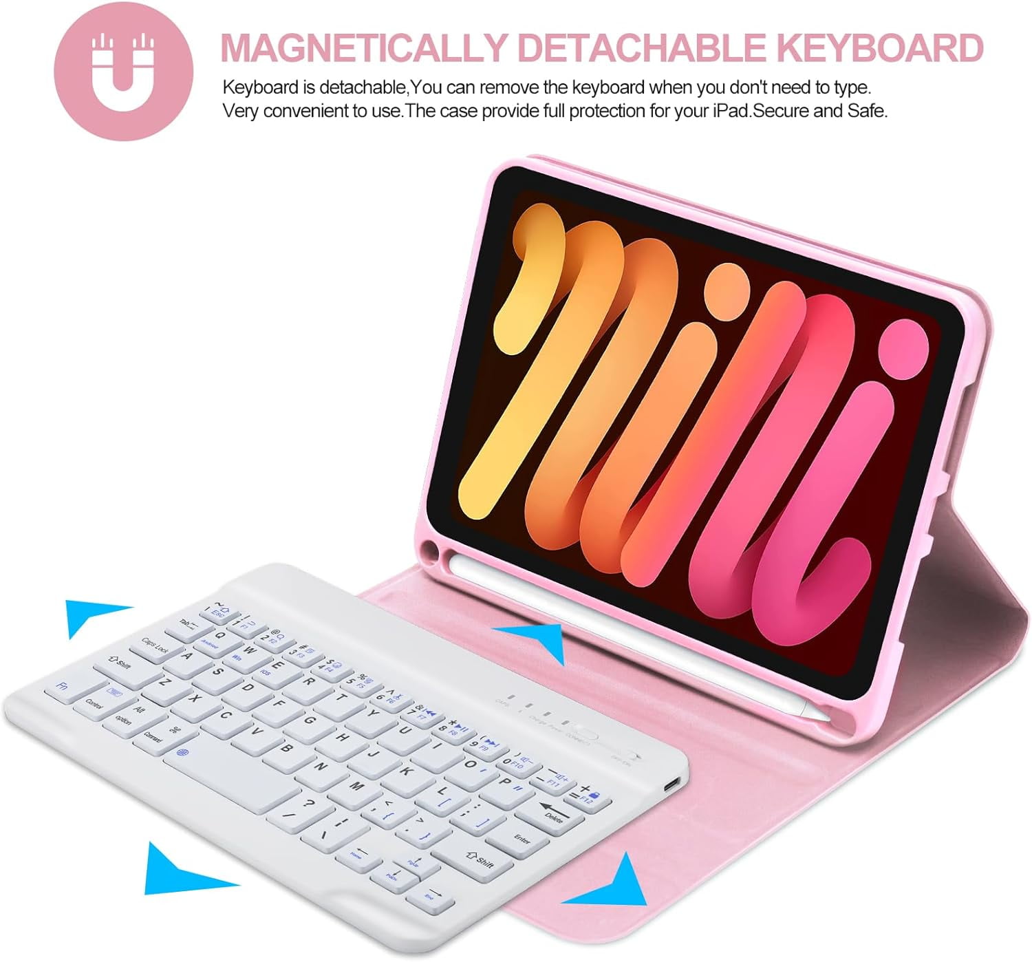 YUYAN-iPad mini 7th Gen Keyboard Case 2024, Detachable Bluetooth ...