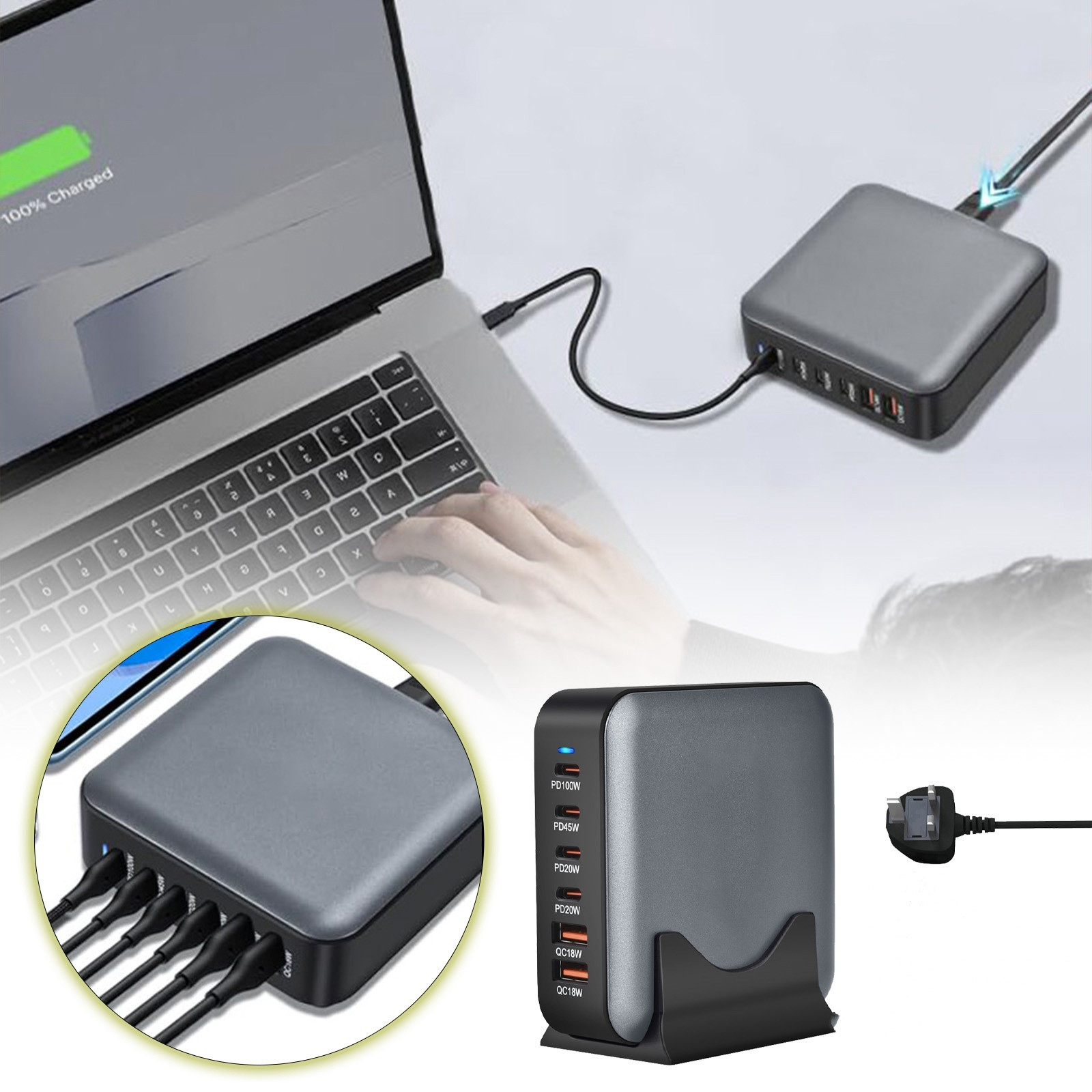 YUYRY Travel Charger 220W Fast USB Charger Module With 2 USB Ports And ...