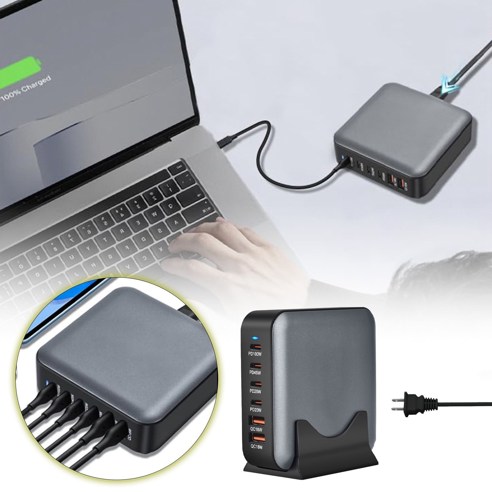 YUYRY Travel Charger 220W Fast USB Charger Module With 2 USB Ports And ...