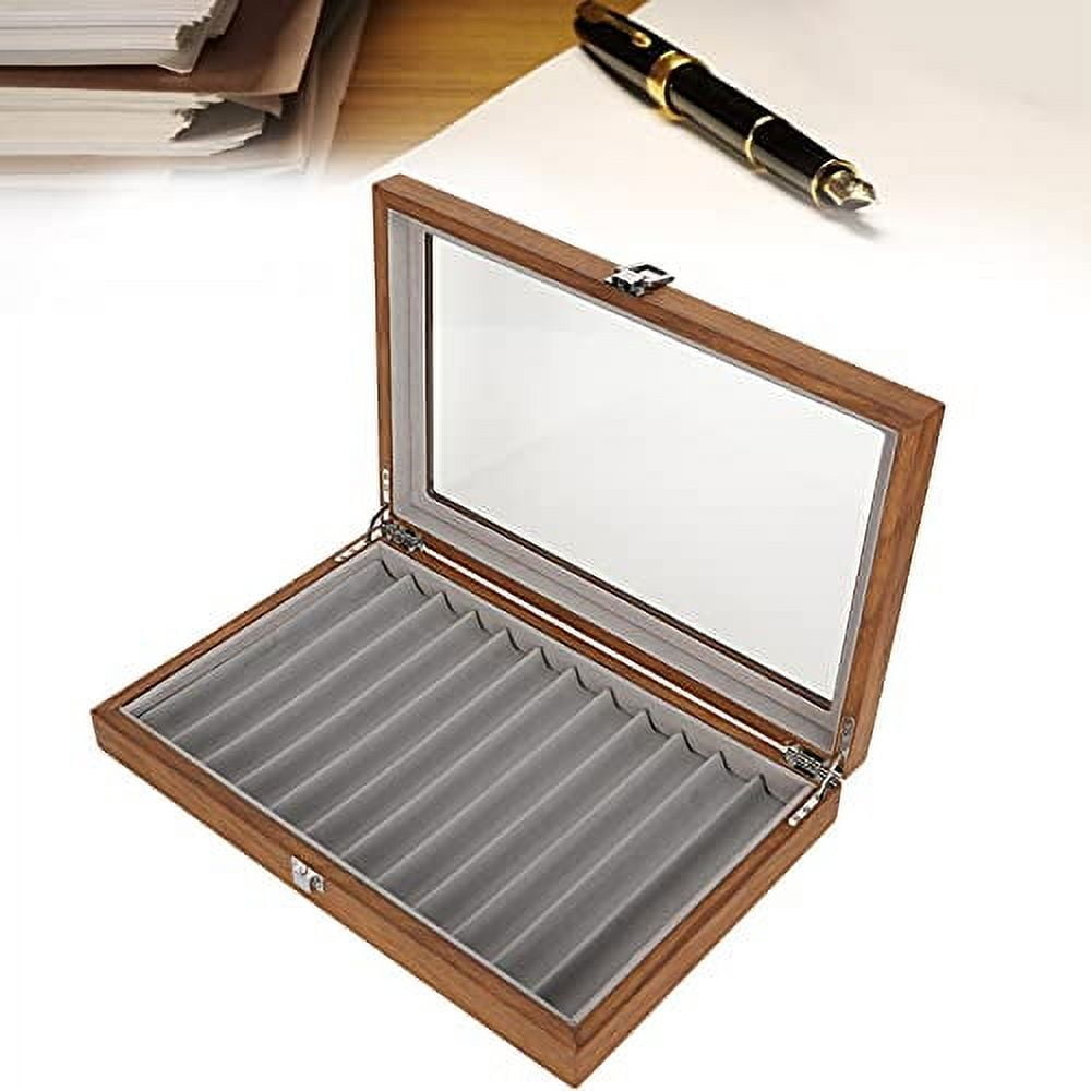 YUYTE Wood Pen Display Box, Wooden Fountain Pen Display Case, Pen ...
