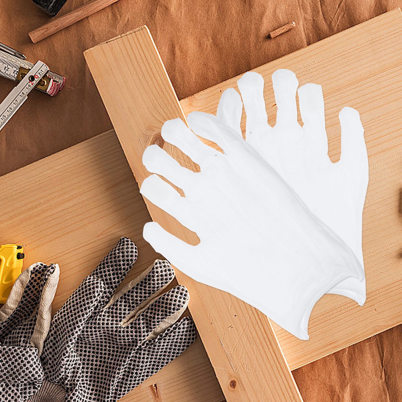 YUYUETIME 10Pairs White Cotton Gloves Labor Protection for Home Use ...