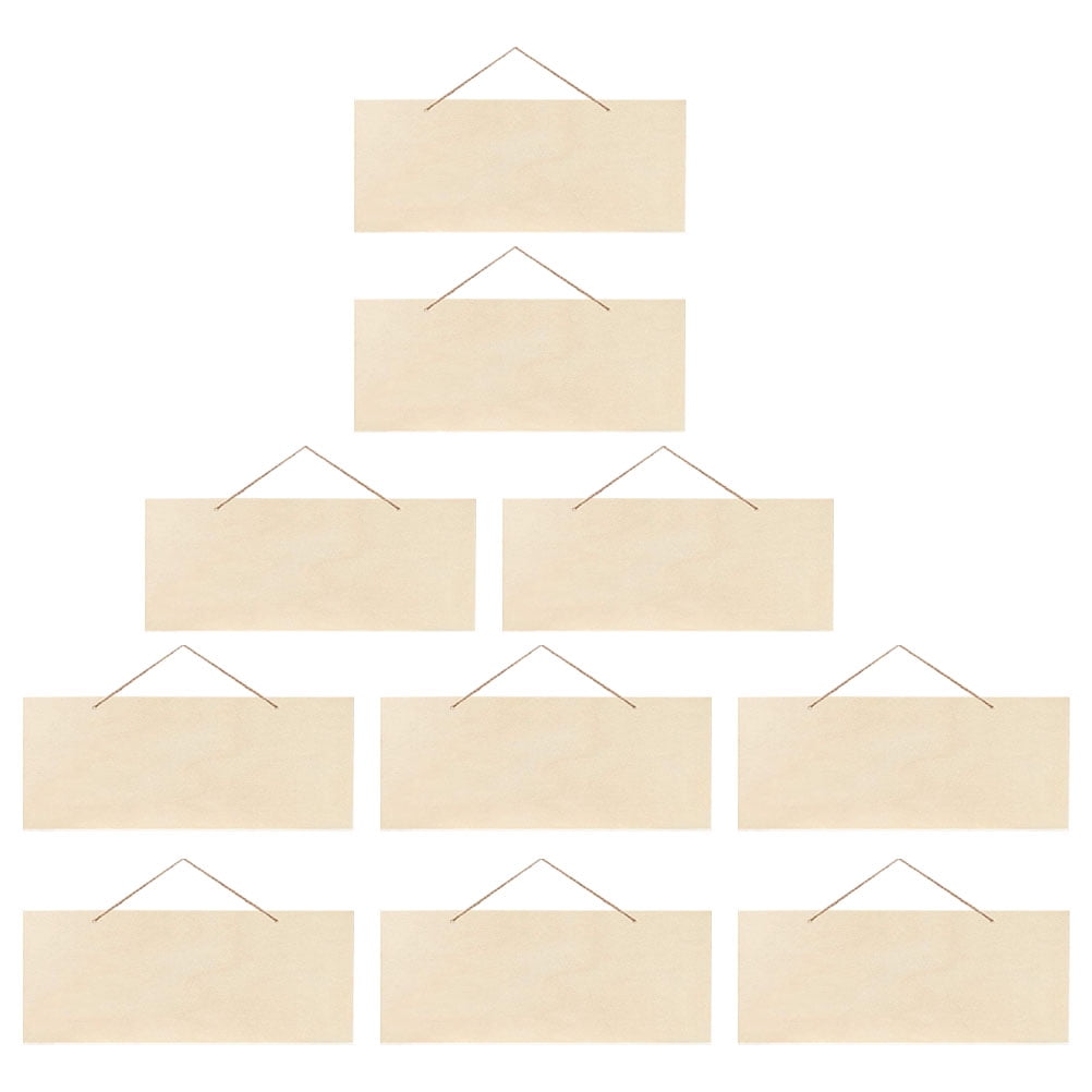 YUYUETIME Blank Door Sign Wood Color Poplar Wood 10Pcs 9.8x3.9x0.1In ...