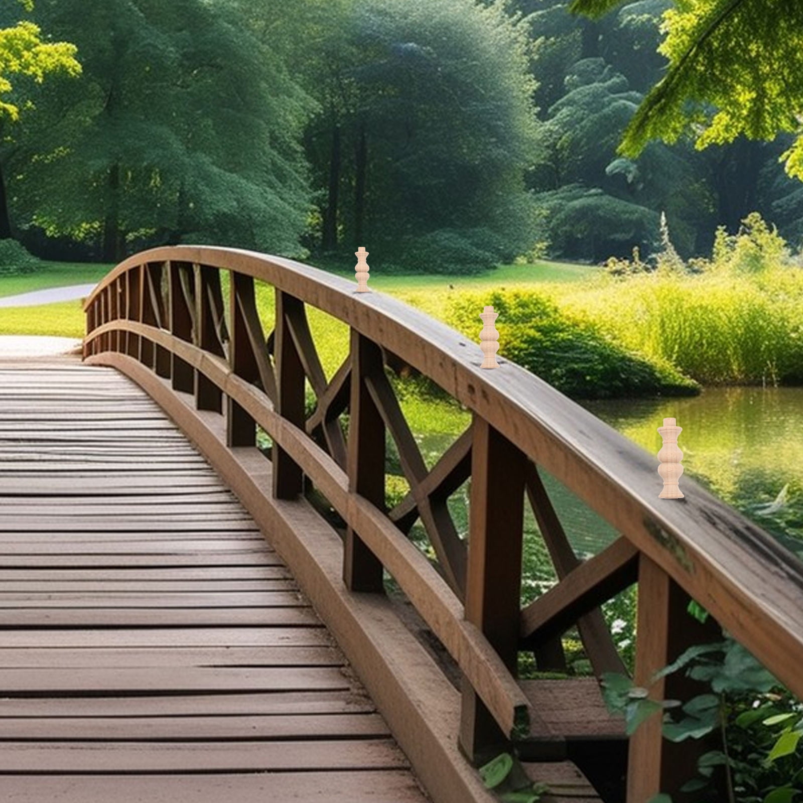 YUYUETIME 10Pcs Treated Wood Baluster Roman Pillars Small Plain ...