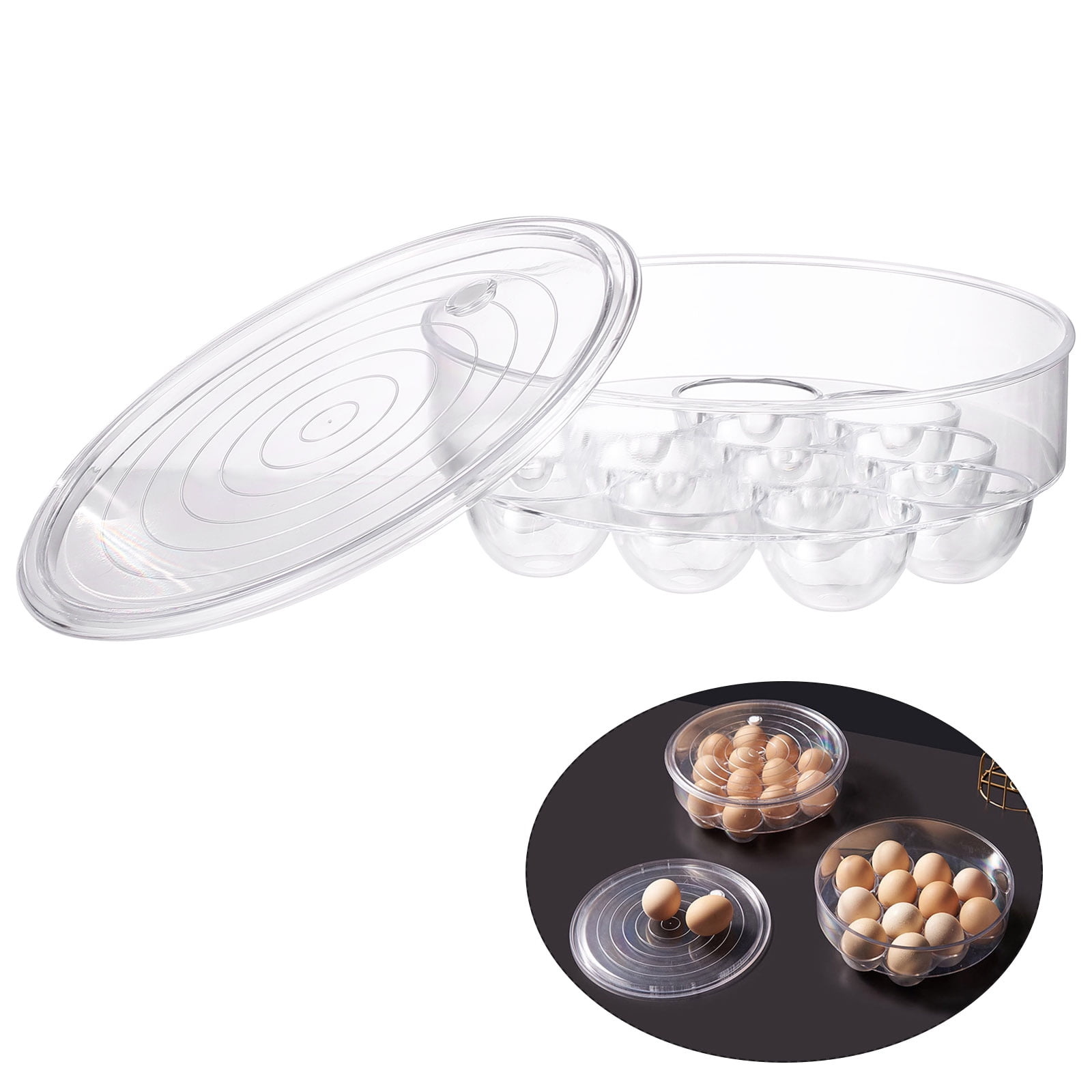 YUYUETIME 1Pack Clear Breathable Hole Design Egg Keeper for Fridge 11 ...