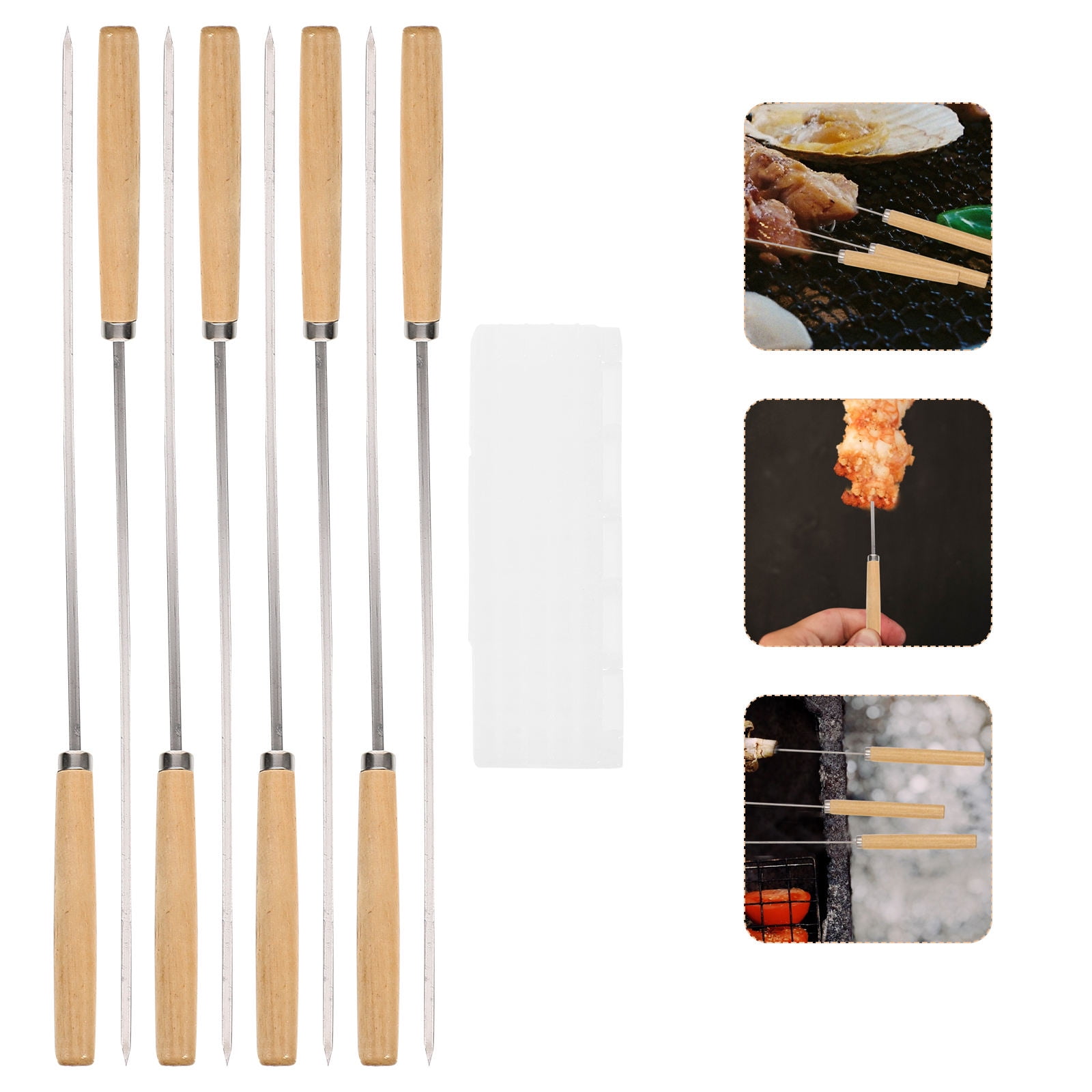 YUYUETIME 1Pc Bbq Metal Skewer Set Assorted Color Flat Kabob Skewers ...