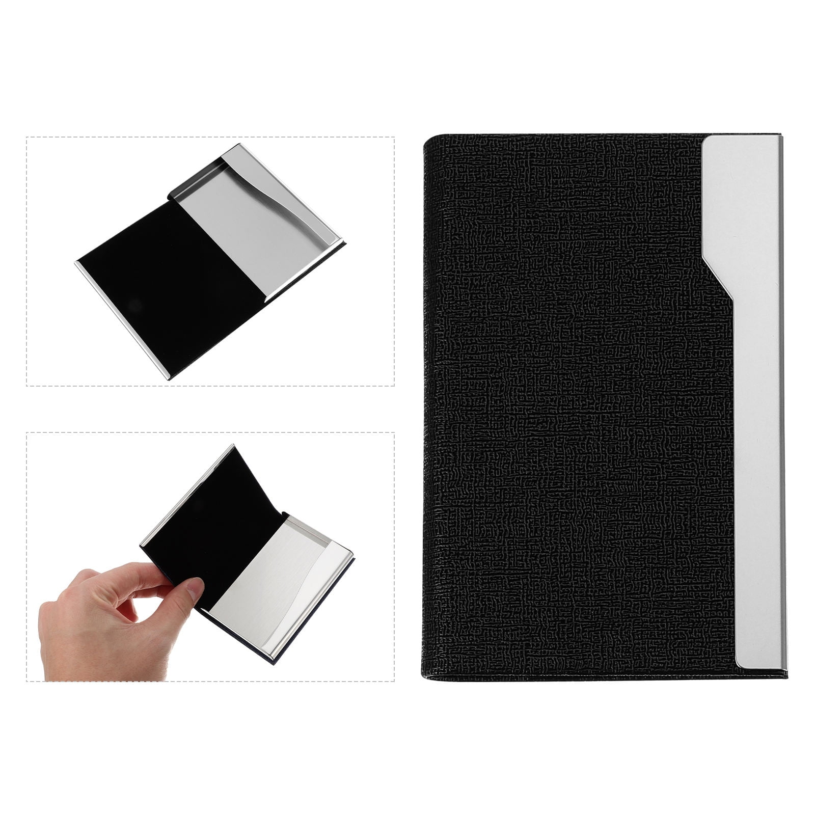 YUYUETIME 1Pcs Portable Business Card Holder In Black Pu For ...