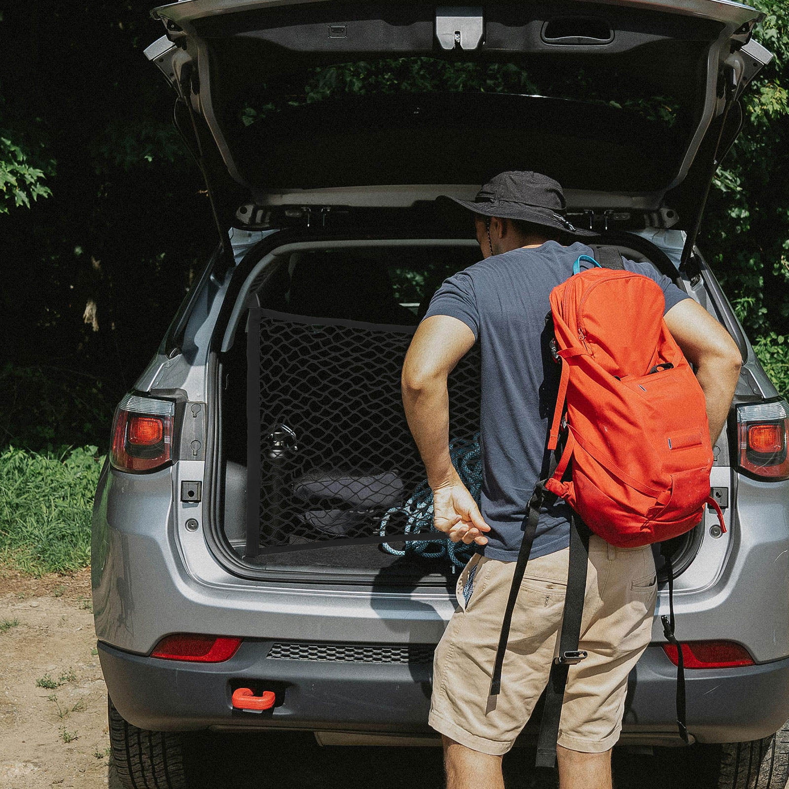 YUYUETIME 1Set Cargo Nets Polyester Black Vertical Barrier For Trunk ...