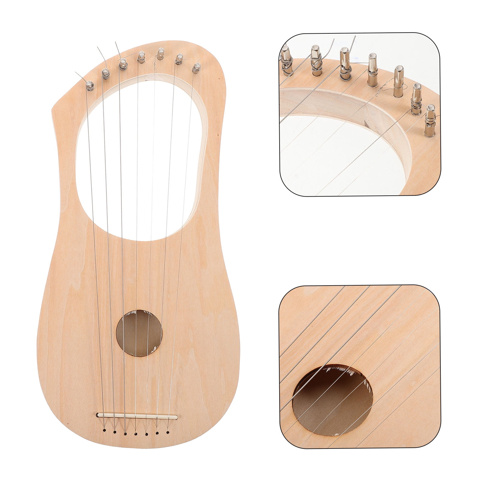 YUYUETIME 1Set Diy Wooden Lyre Harp Kit For Craft Enthusiasts Tunable ...