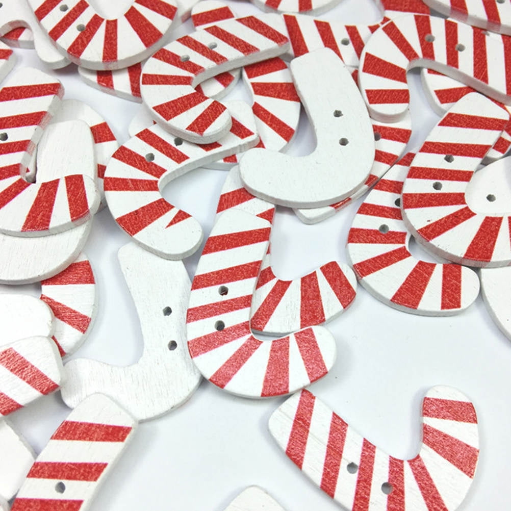 YUYUETIME 23Pack Red Walking Stick Shape Buttons for Scrapbooking and ...
