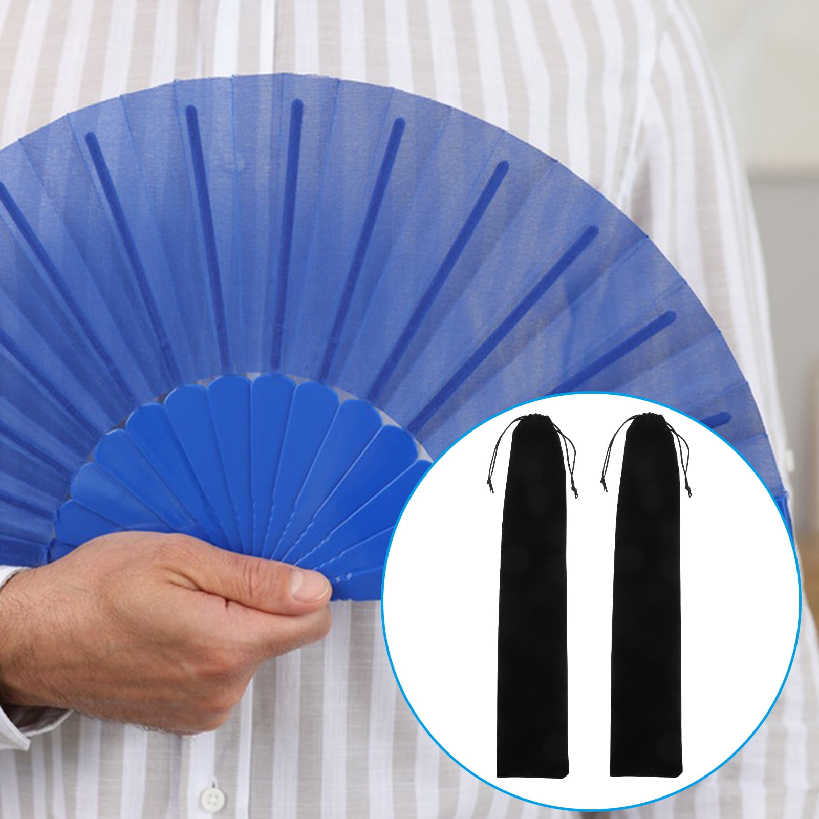 YUYUETIME 2Pcs Black Hand Fan Pouch with Simple Design for Fan ...