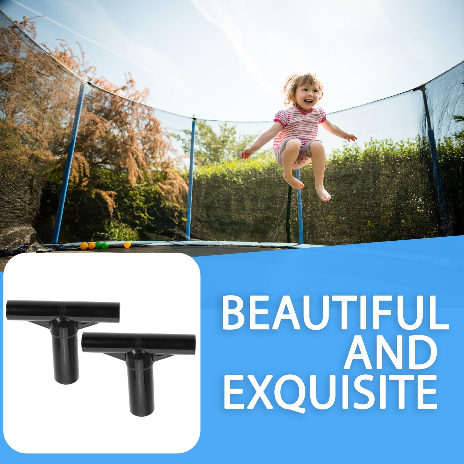 YUYUETIME 2Pcs T-Shaped Pole Connector Sleeves Black PP Material ...