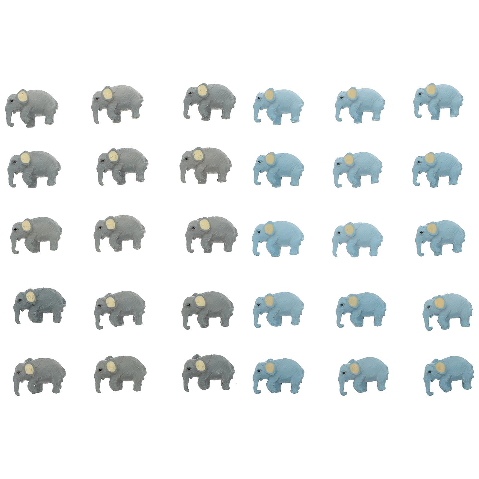YUYUETIME 30Set Small Elephant Figure Elephant Models Assorted Color ...