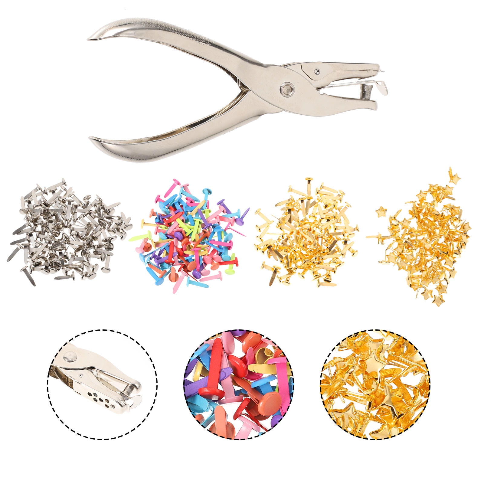 YUYUETIME 400Pcs Prong Paper Fasteners Small Handheld Hole Punch For ...