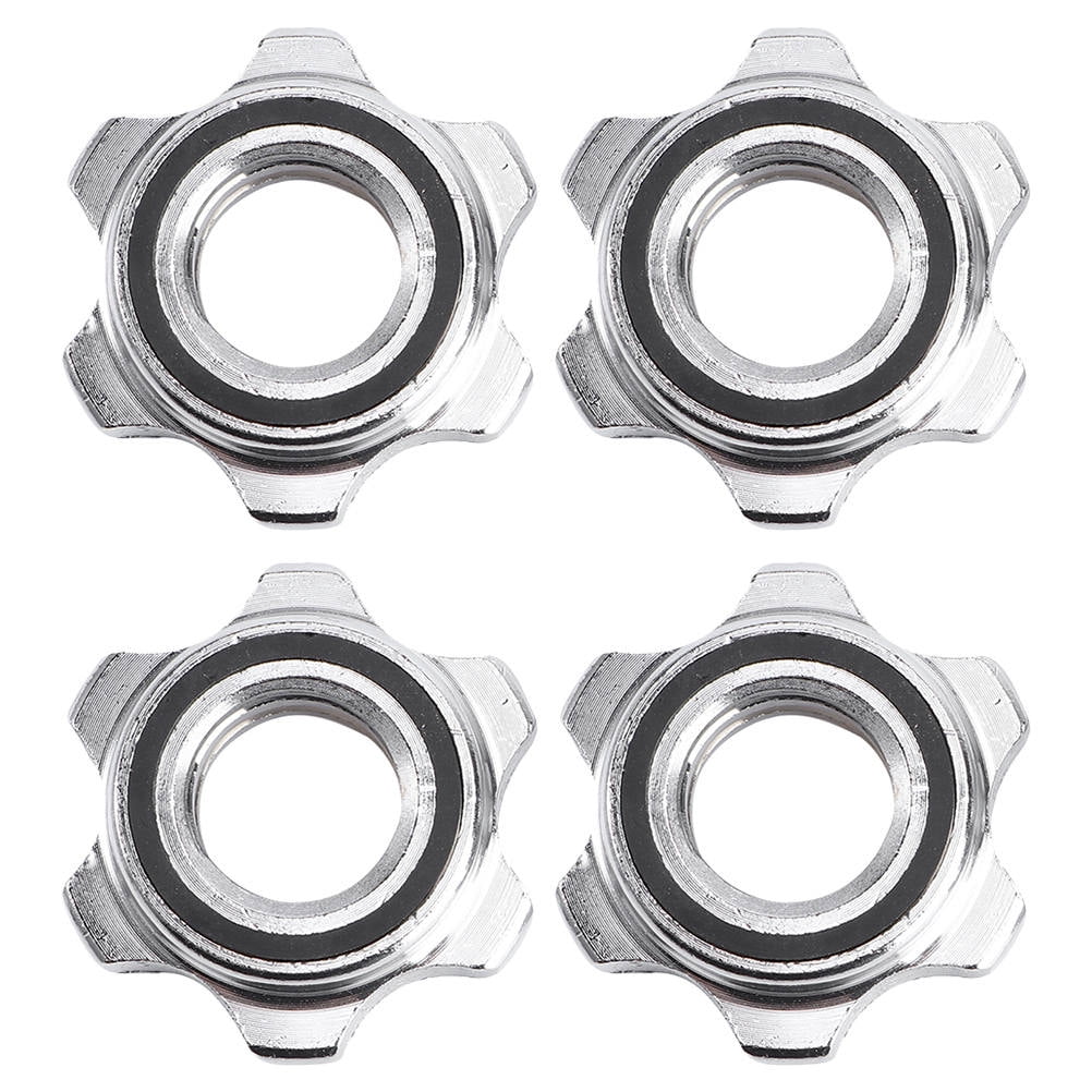 YUYUETIME 4Pcs Barbell Lock Collars Nut Silver for Secure Dumbbell ...