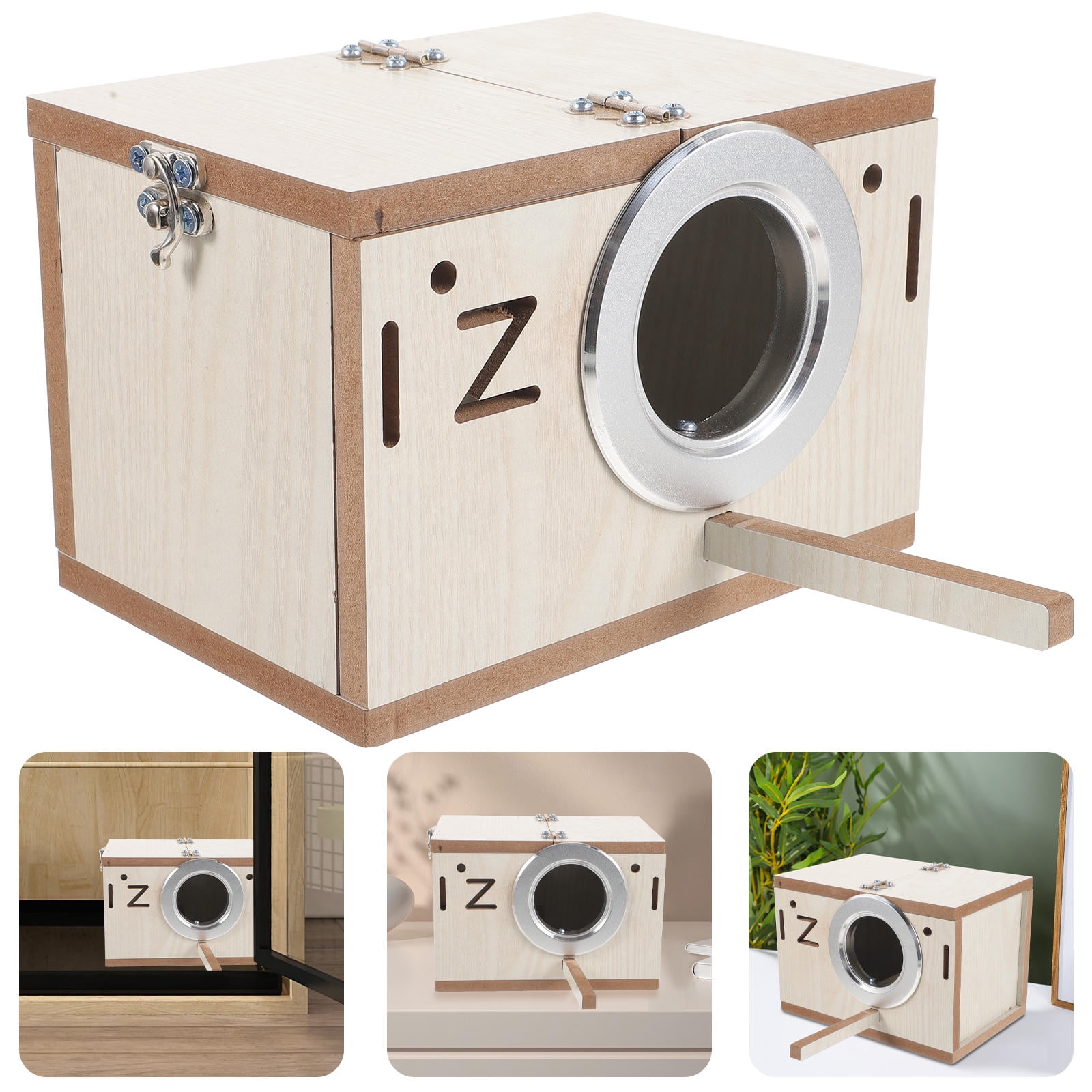 YUYUETIME Bird Breeding Mating Box Wooden Parakeet Nesting Box Resting ...