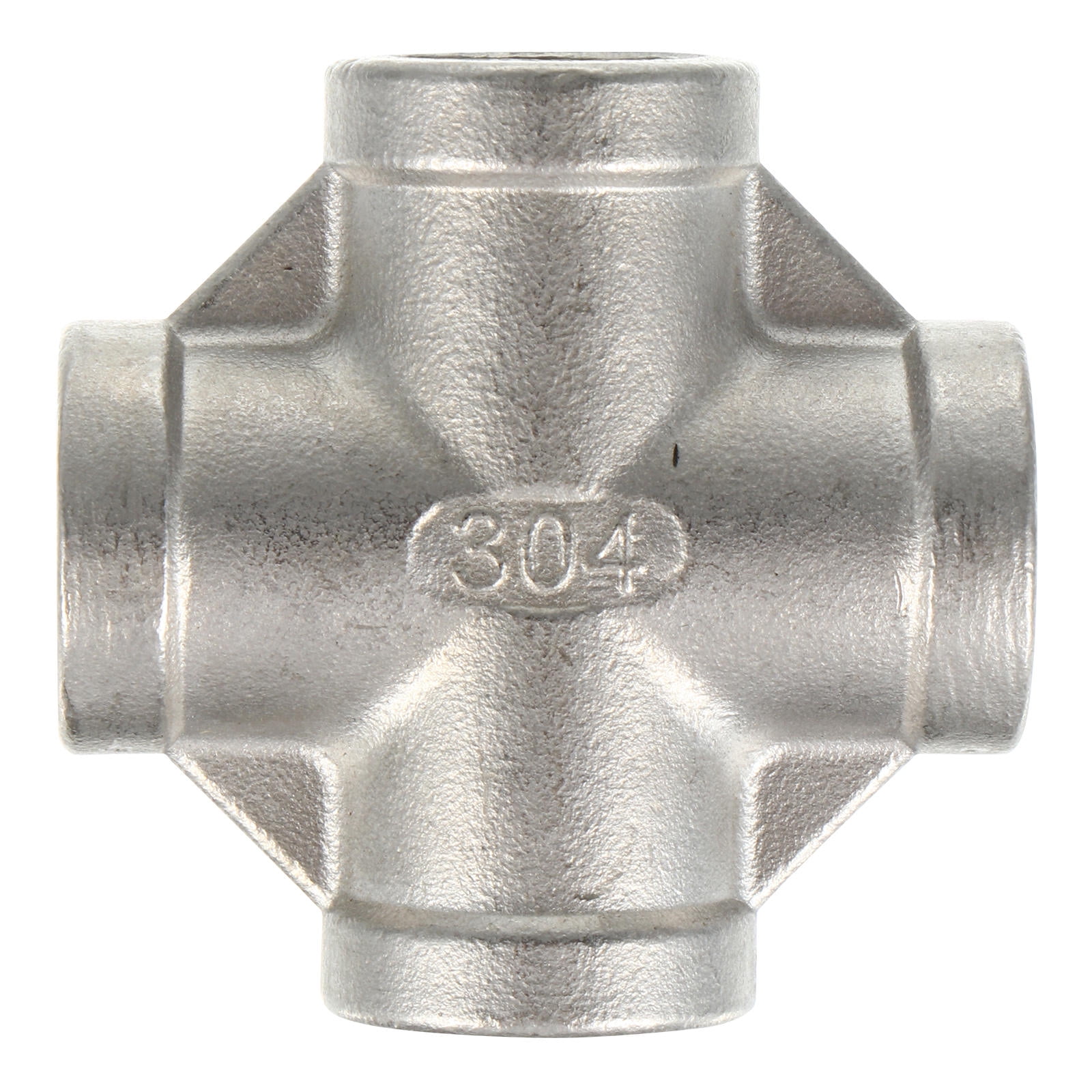 YUYUETIME Adapter Pipe Fitting Four Way Joint Silver Stainless Steel ...