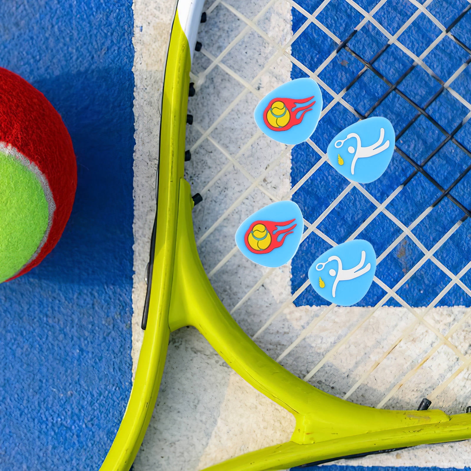 YUYUETIME Tennis Racket Accessories 4Pcs Blue Silicone Dampeners for ...