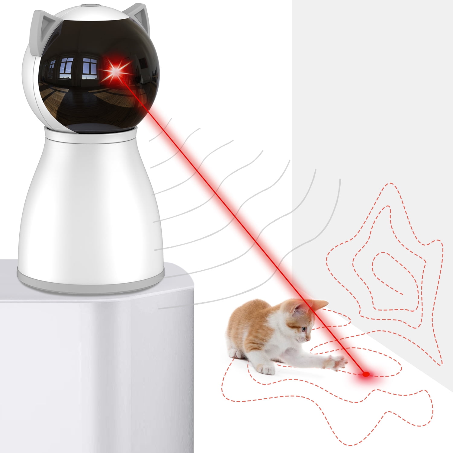 YVE LIFE Cat Toys, Automatic Laser Pointer with Random Trajectory ...