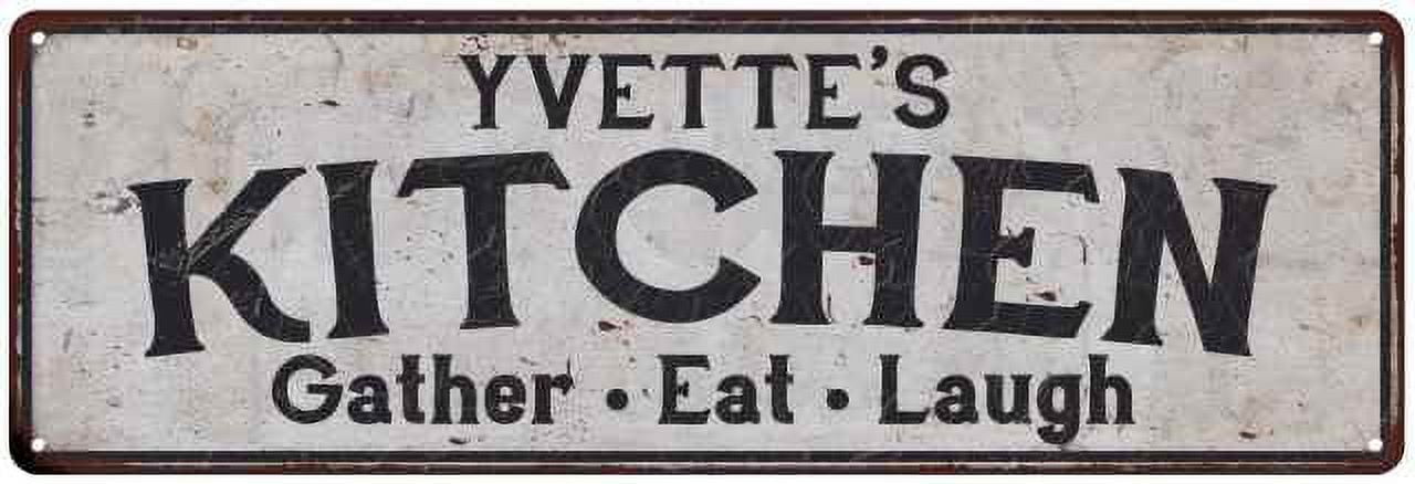 YVETTE's Kitchen Rustic Chic Decor Gift 6x18 Sign 106180051531 ...