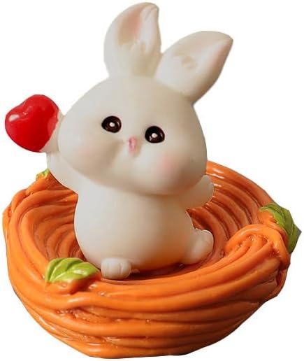 YW 1:12 Scale Fancy Rabbit Basket Miniature for Dollhouse, Role Play ...