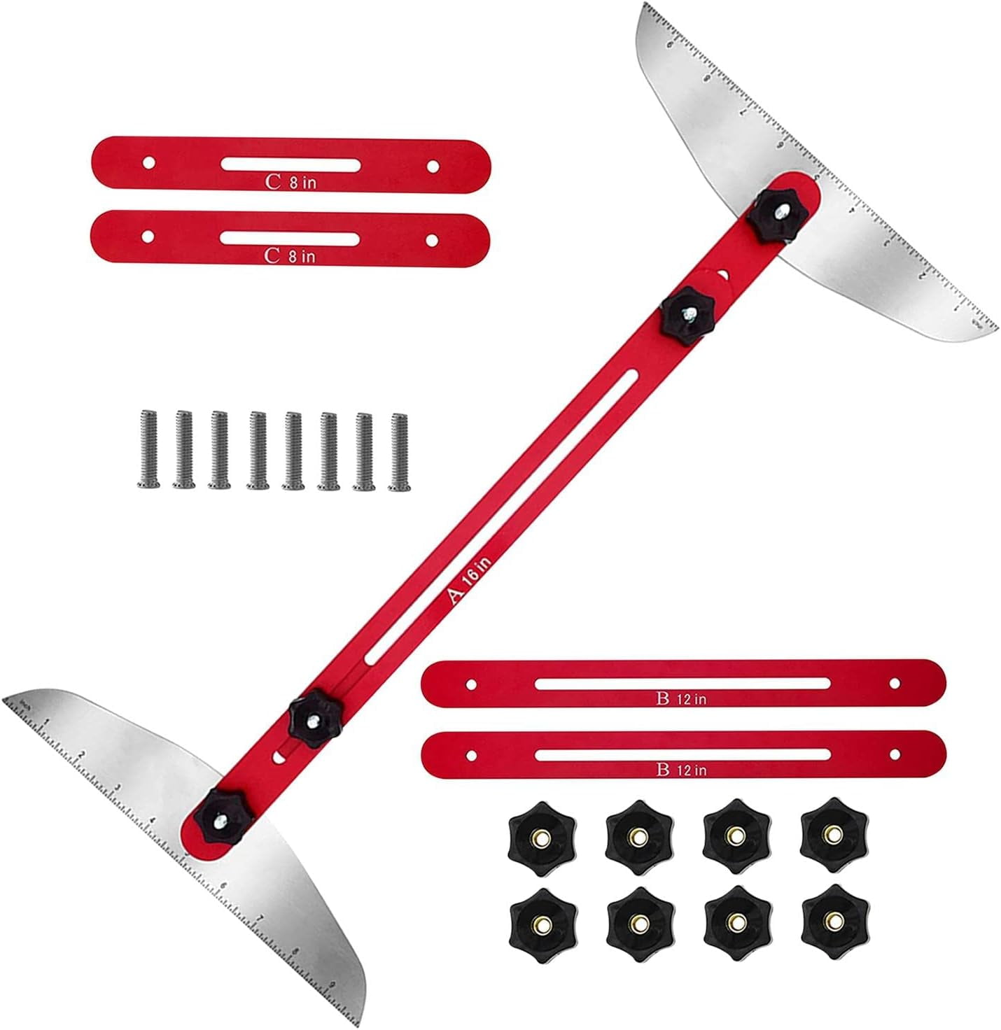 YW Adjustable Stair Treads Measurement Tool for Versatile Use, Red-0810 ...