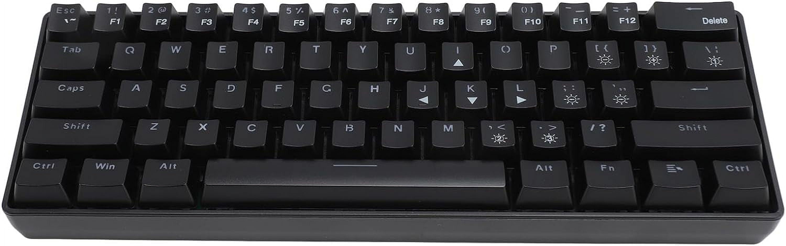 YW Mechanical Keyboard, Type C Wired Ergonomic 1850mAh 61 Key Keyboard ...