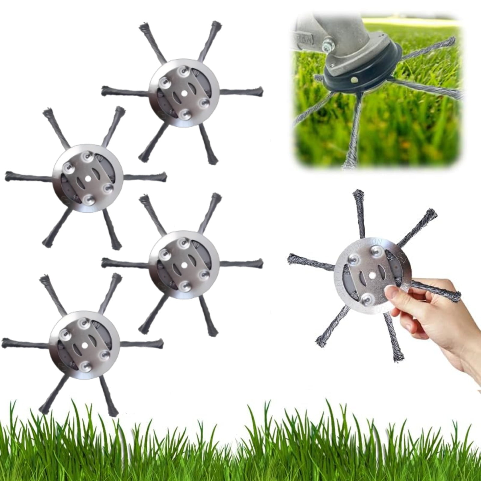 YWAN 6 Inches Steel Wire Grass Trimmer Head, 2025 New Wire Trimmer Head ...