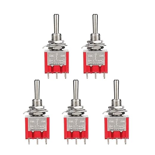 YWBL-WH Buttons and Indicators,5PCS Toggle Switch,MTS-303 Mini Toggle ...