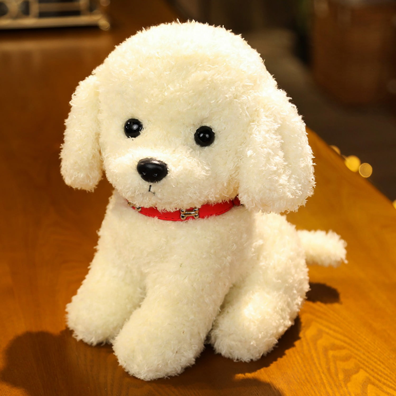 YWDECENF 11 Inch Sitting Teddy Dog Plush Toy, Realistic Stuffed Puppy ...