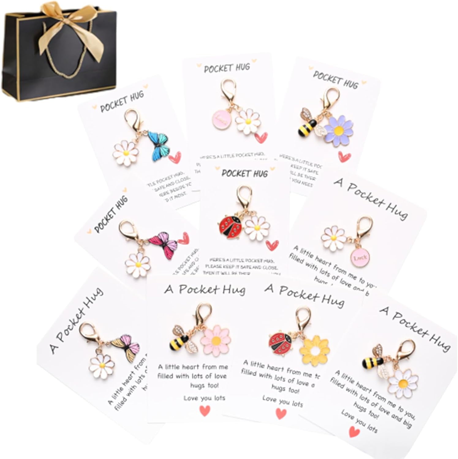 YWDECENF 5/10/20/30 Sets Handmade Hug Favors – Resin Keyring Gift Set ...