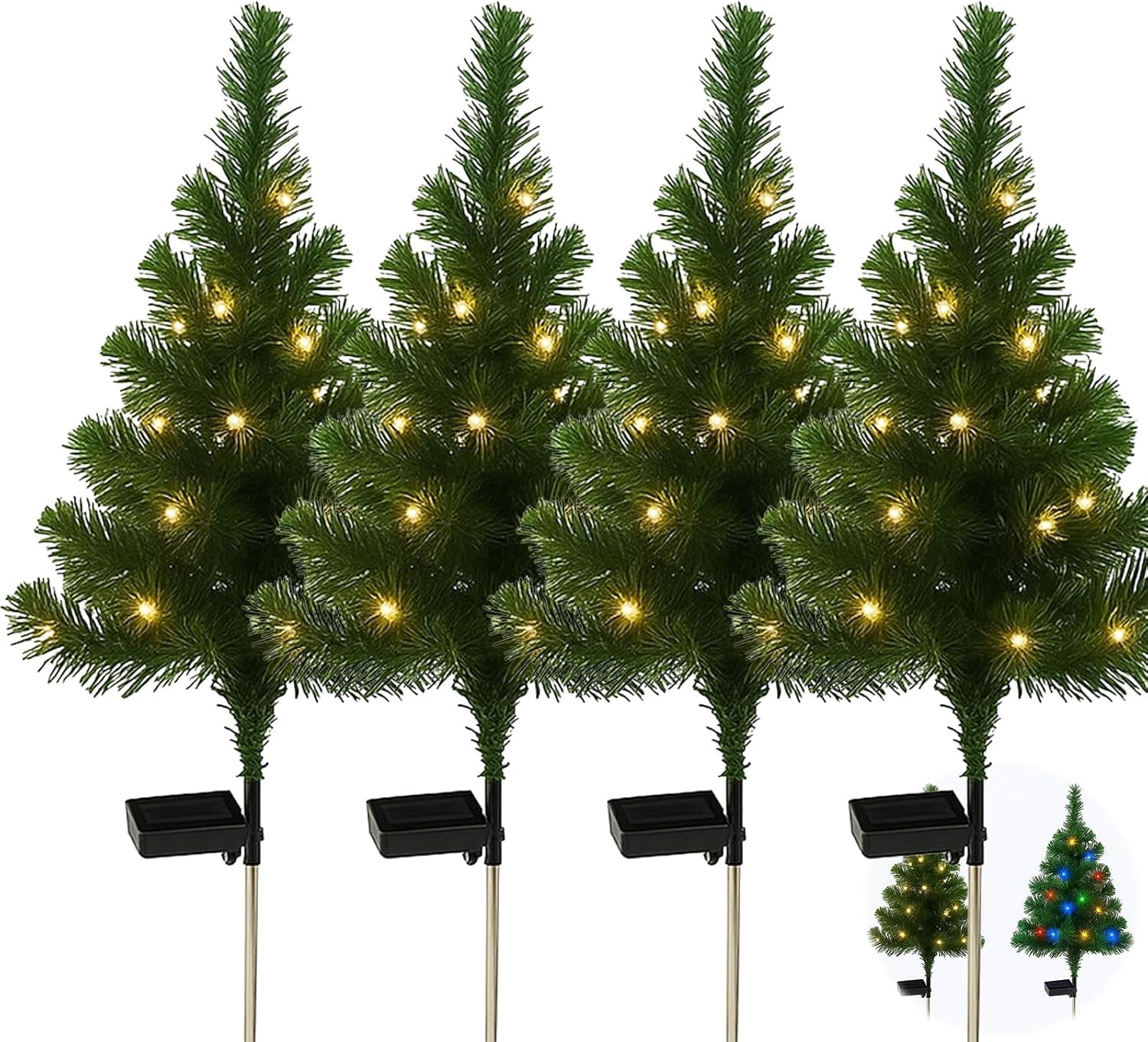 YWDECENF Solar Powered Mini Christmas Tree Lights for Outdoor Decor ...