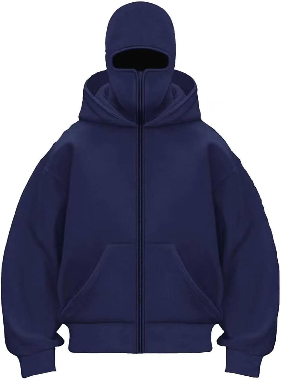 YWDECENF Zip-Up Balaclava Hoodie for Men, Ski Mask Pullover with Built ...