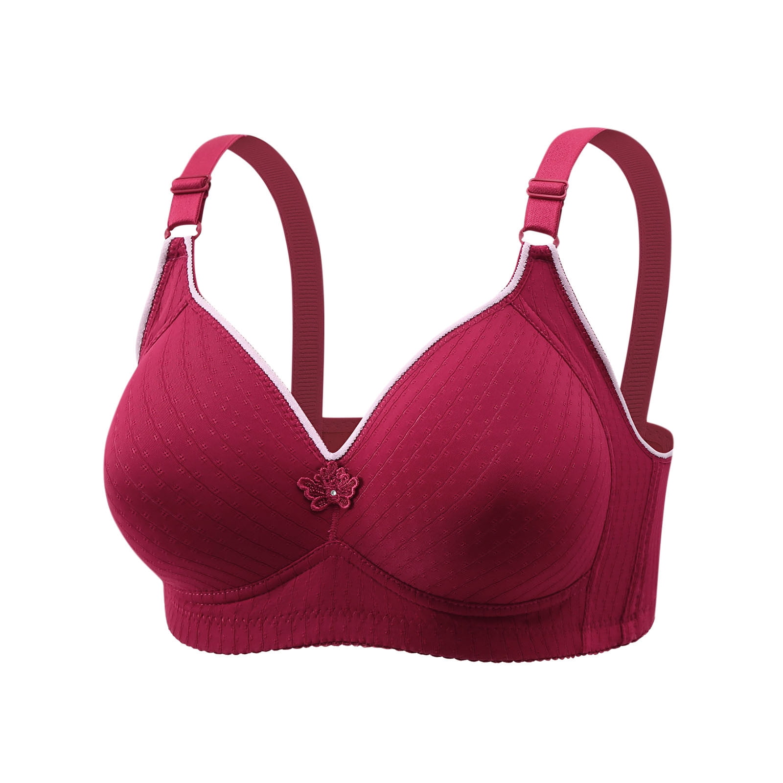 YWDJ Bras for Women Full Coverage Wireless Plus Size Push up Comfort ...